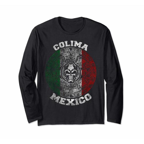 Sixth Cycle | Tops | Colima Aztec Calendar Mayan Skull Mexican Pride ...